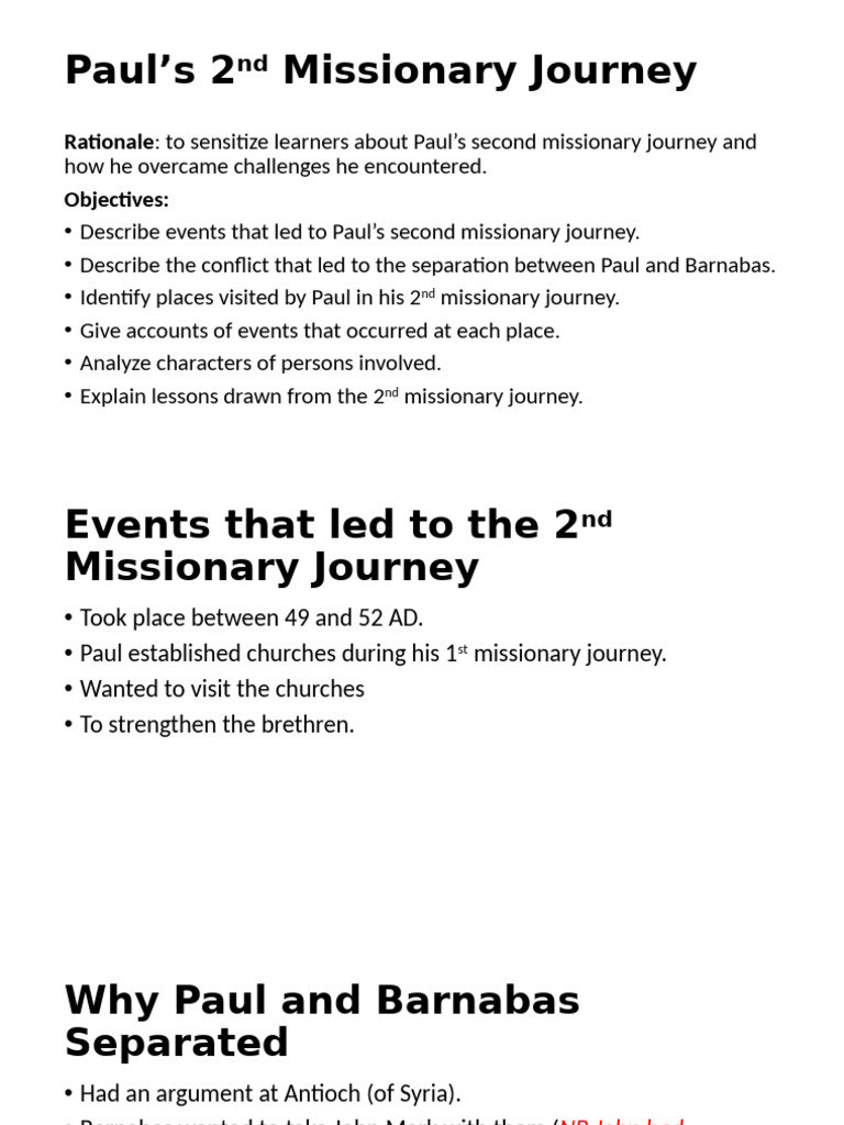 2nd Missionary Journey | PDF
