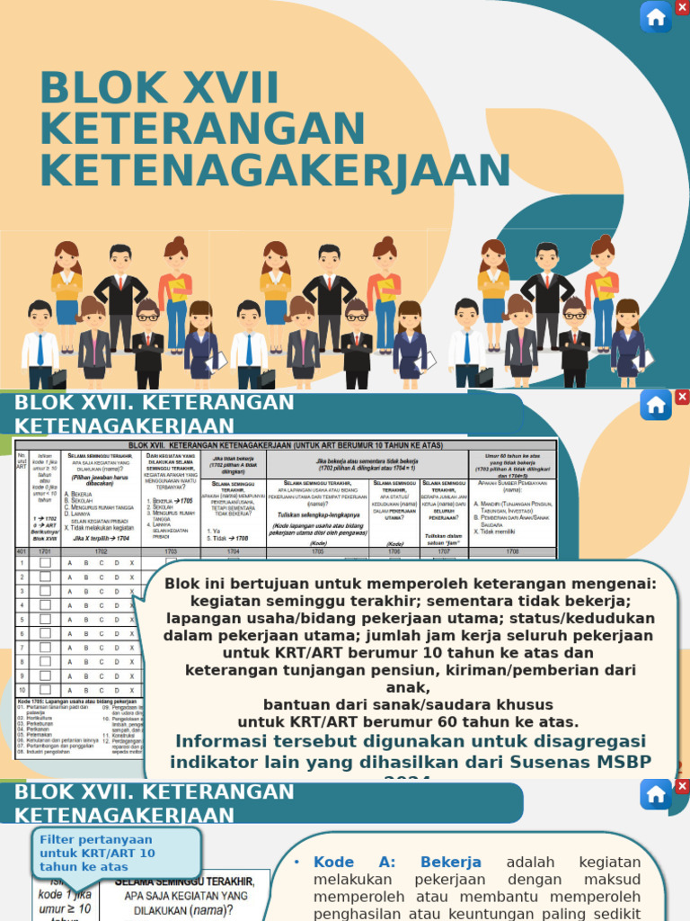Bahan Ajar Susenas MSBP 2024 Blok XVII | PDF