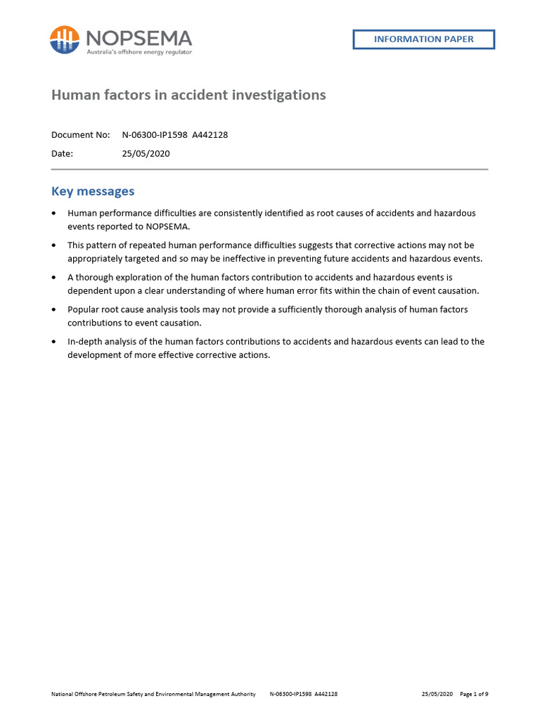 NOPSEMA MAEs Brief | PDF