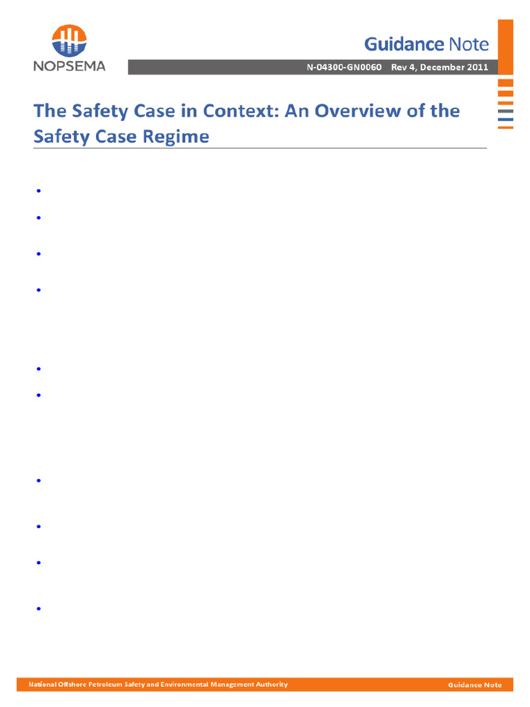 NOPSEMA Safety Case Guidance | PDF