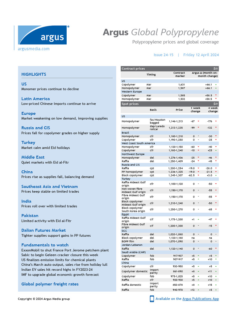Argus Global Polypropylene | PDF