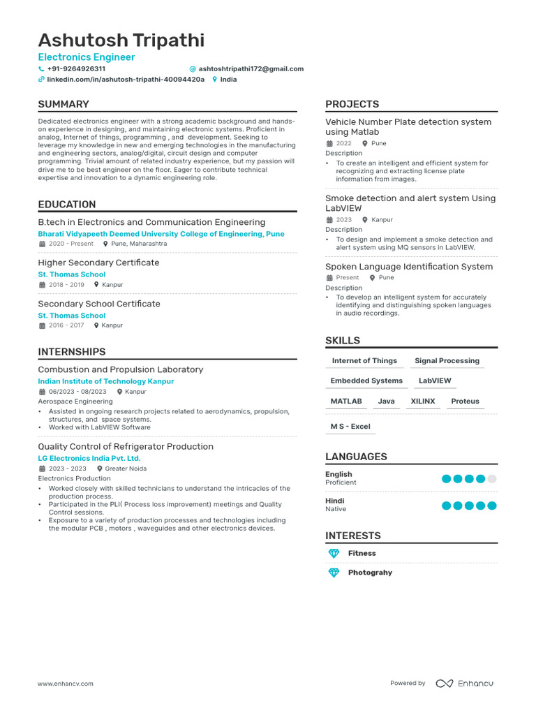 Ashutosh Tripathi Resumemain | PDF | Electronics | Electronic Engineering