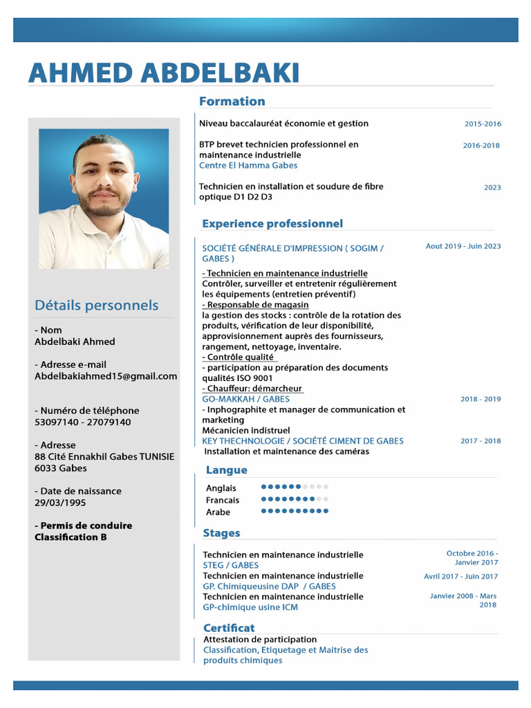 CV Ahmed ABDELBAKI Copie | PDF