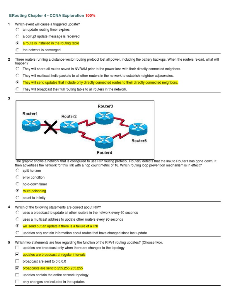 Erouting Chapter 4 Ccna Exploration Pdf Routing Router Computing