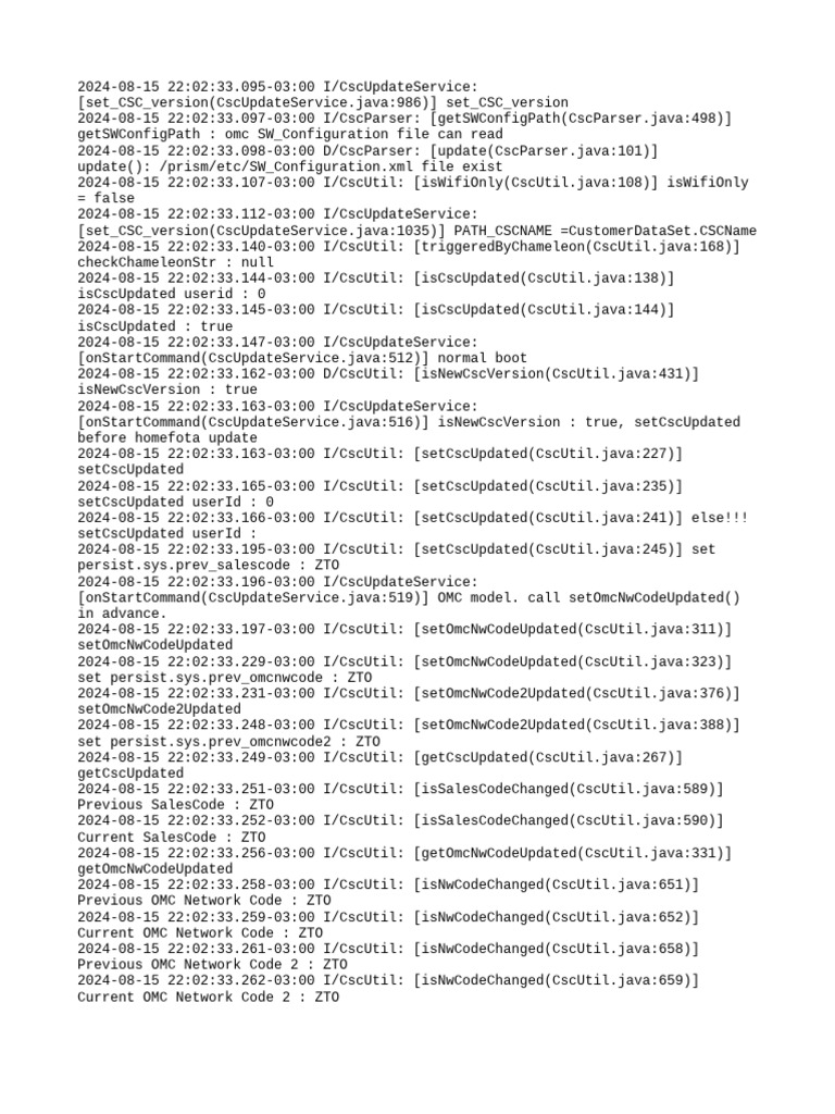 Home Fota Update Log | PDF