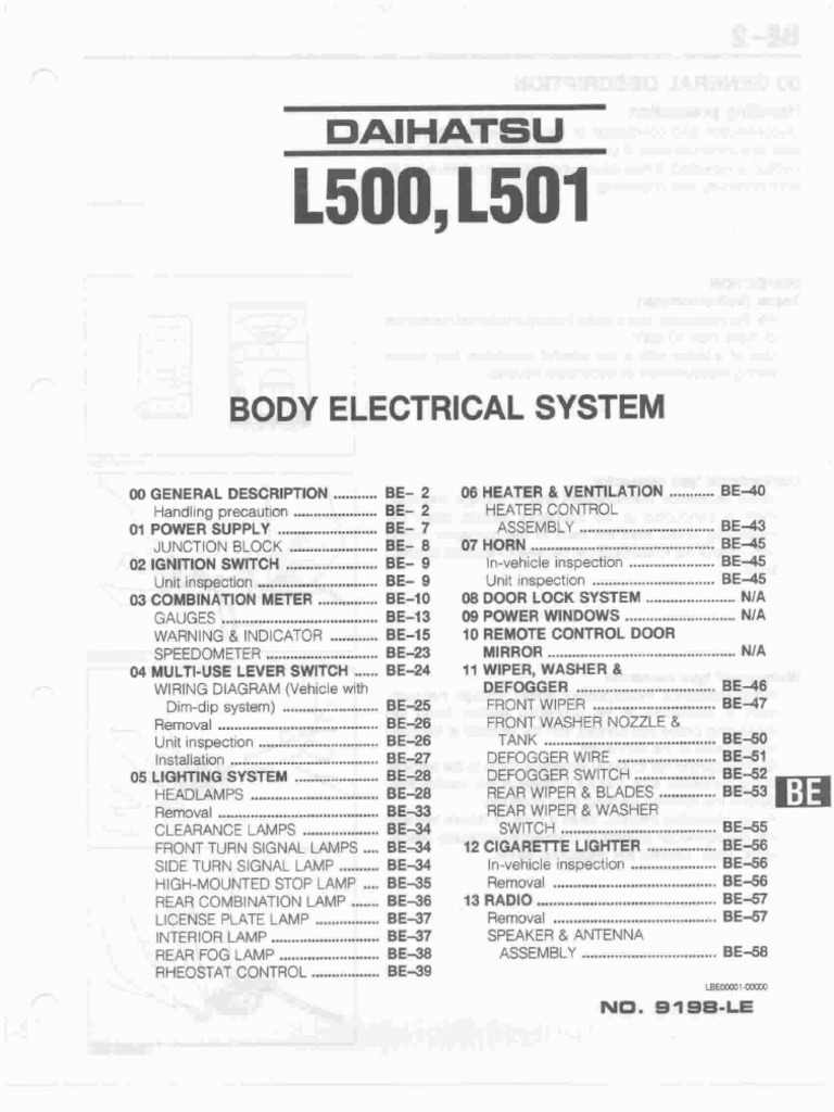 BE_Body Electrical System | PDF