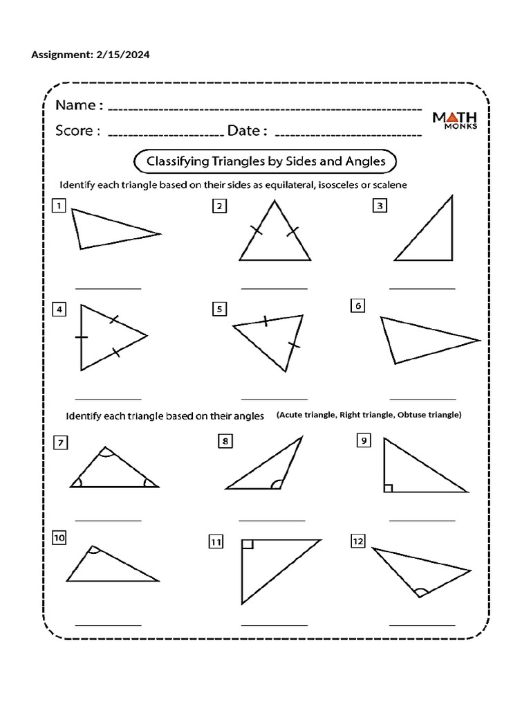 Assignment-kinds of Triangle | PDF