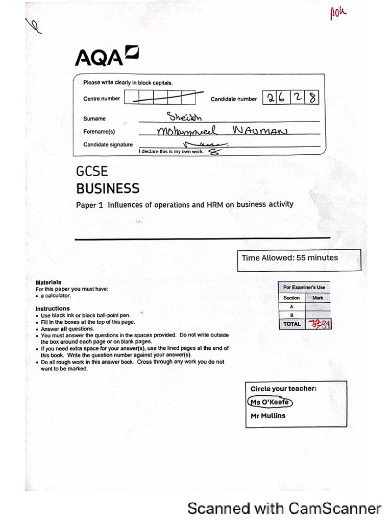 Business Paper 1 Mock | PDF