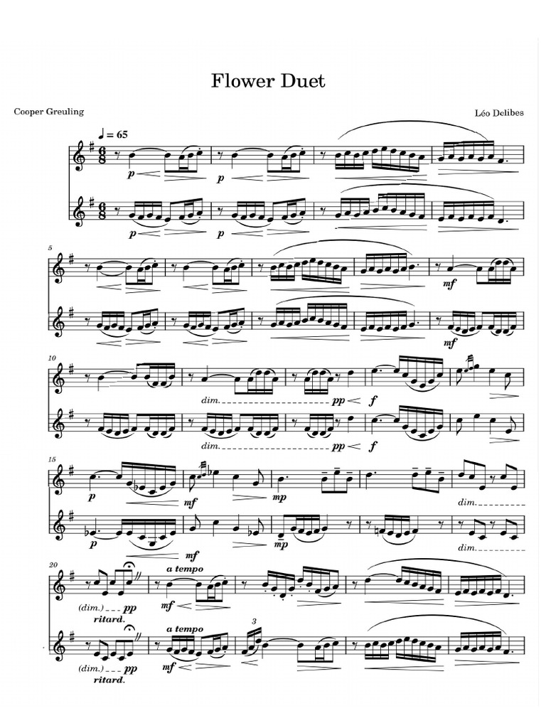 Duo Des Fleurs | PDF