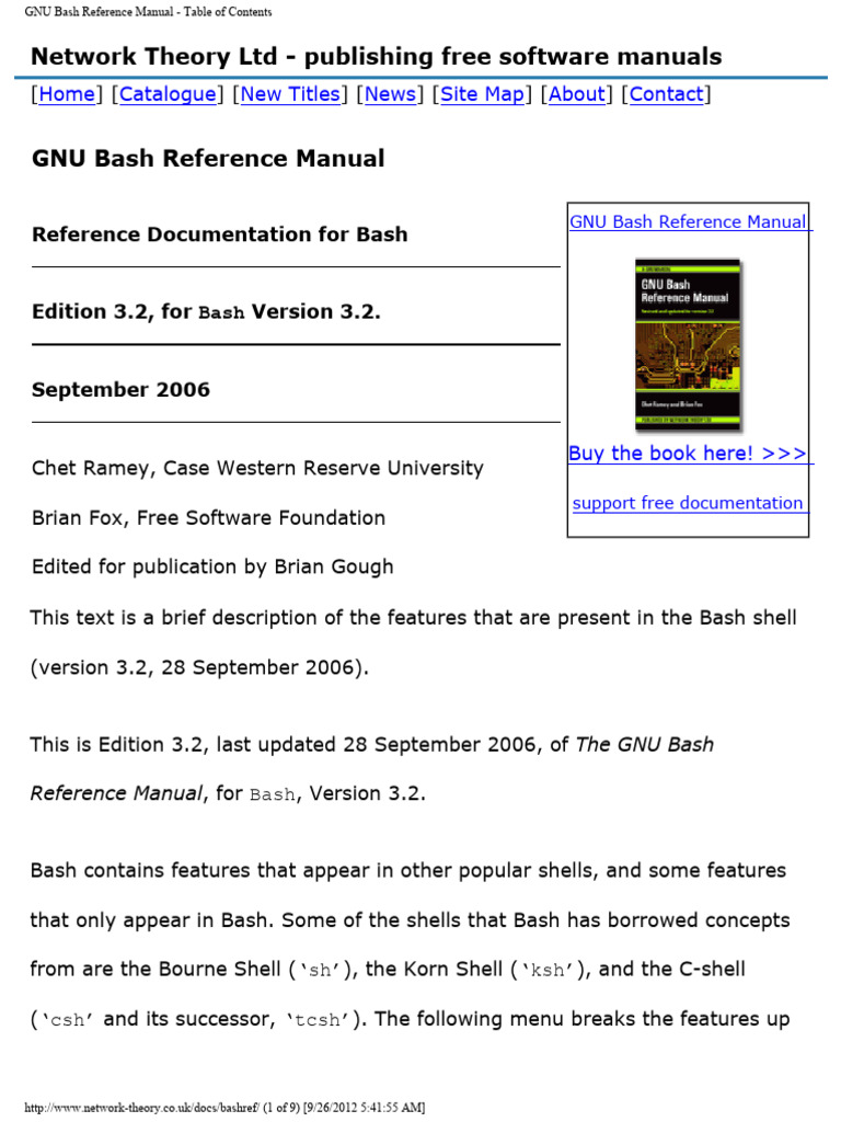GNU Bash Reference Manual | PDF