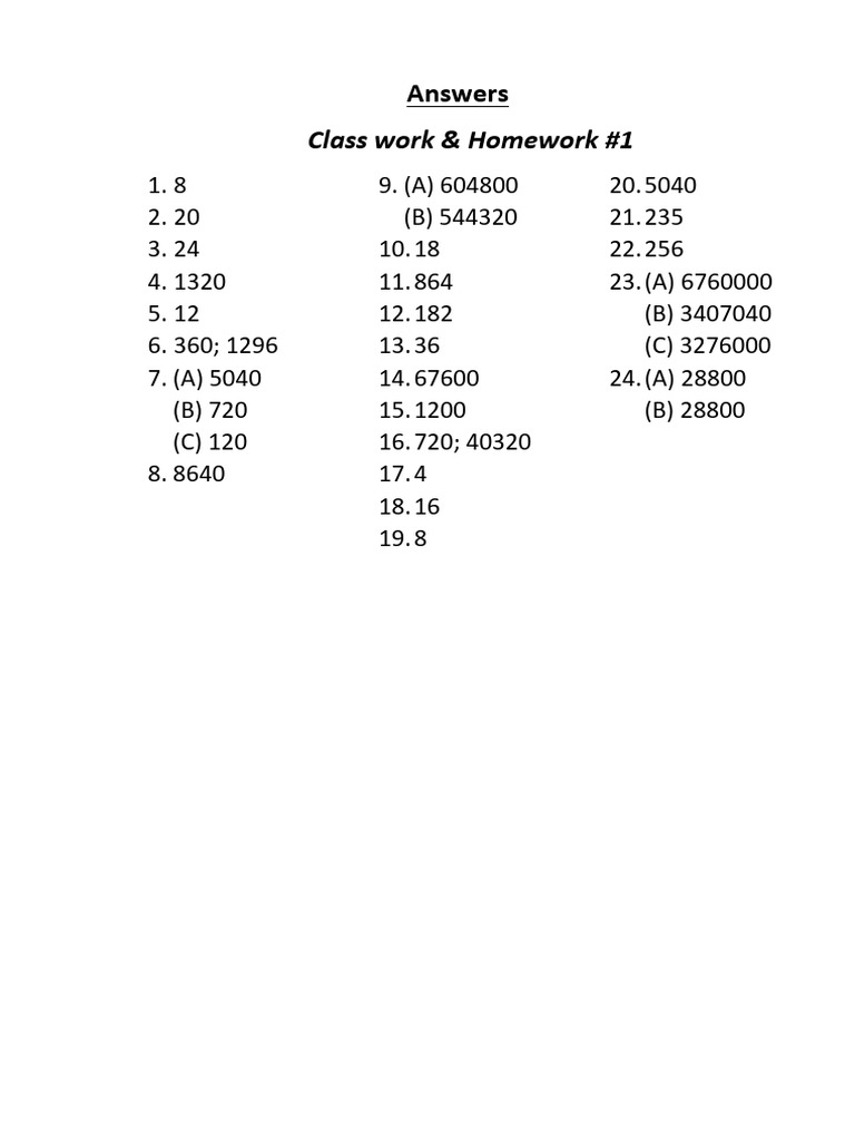 Counting Rules (answers) | PDF