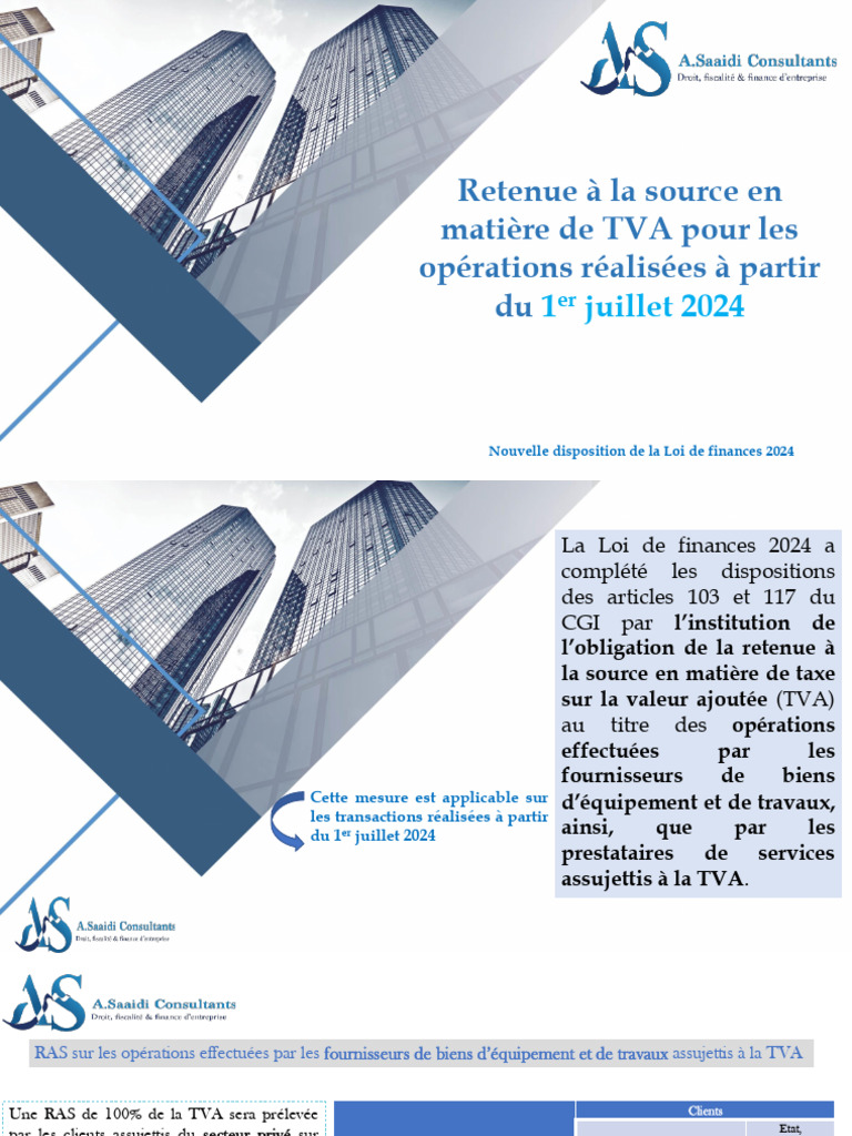 Retenue A La Source en Matiere de La Tva | PDF