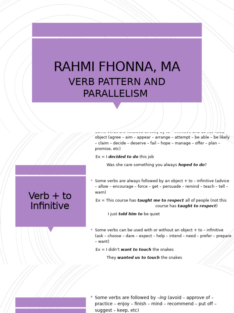 Verb Pattern & Parallelism | PDF