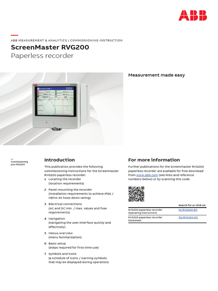 Screenmaster Rvg200: Paperless Recorder | PDF