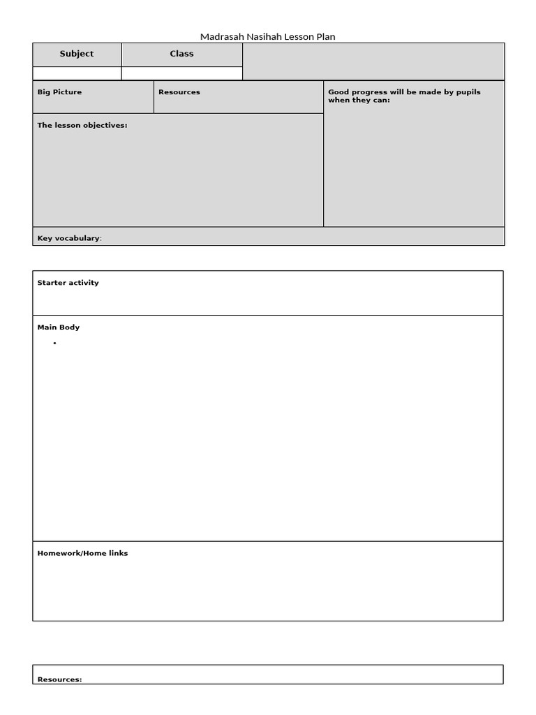 Quran Lesson Plan | PDF