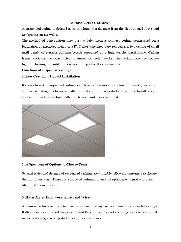Topic 2 Suspended Ceiling Notes | PDF