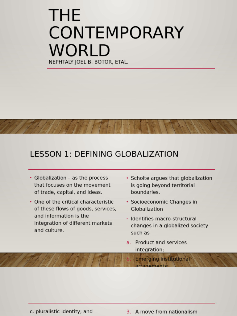 The Contemporary World by Botor | PDF
