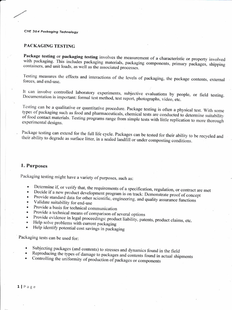 Packaging Testing | PDF