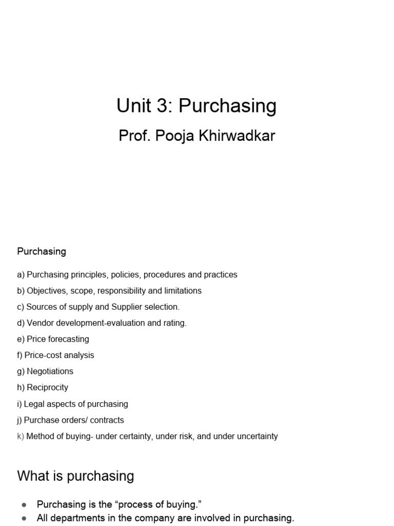 Purchasing | PDF