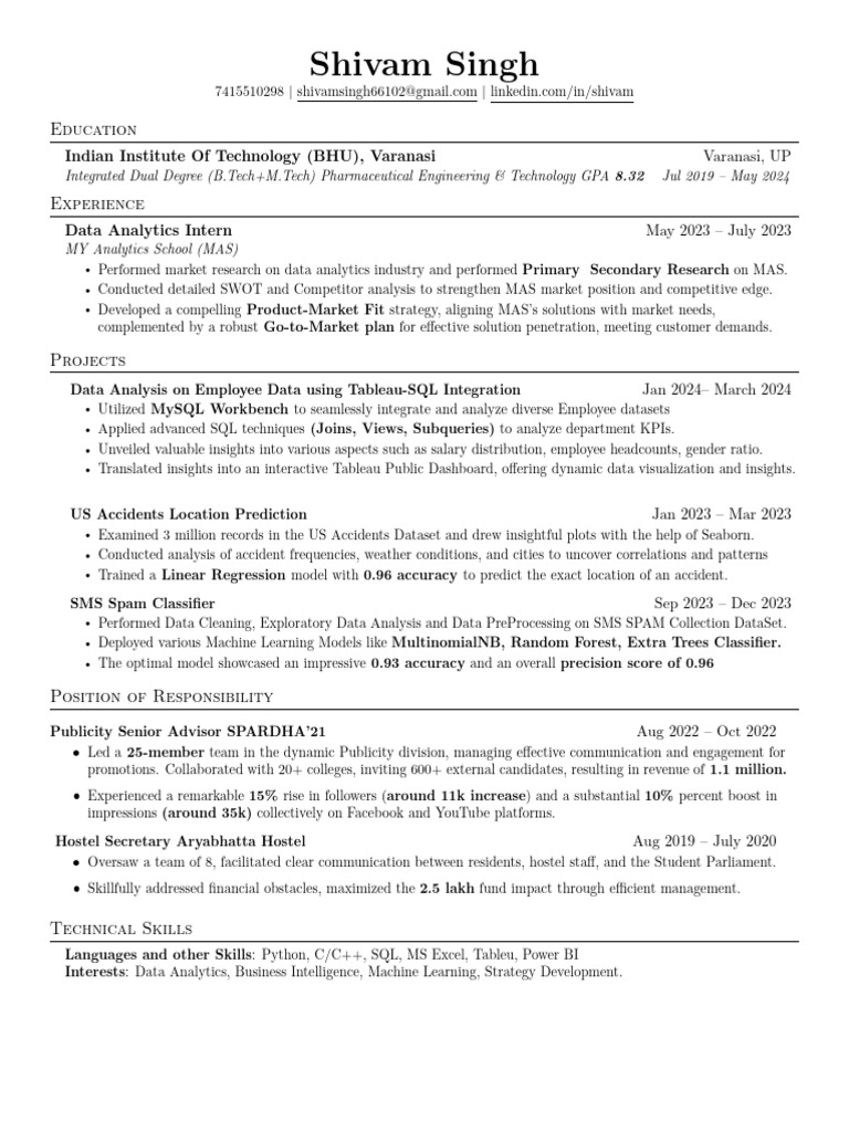 Shivam Resume | PDF