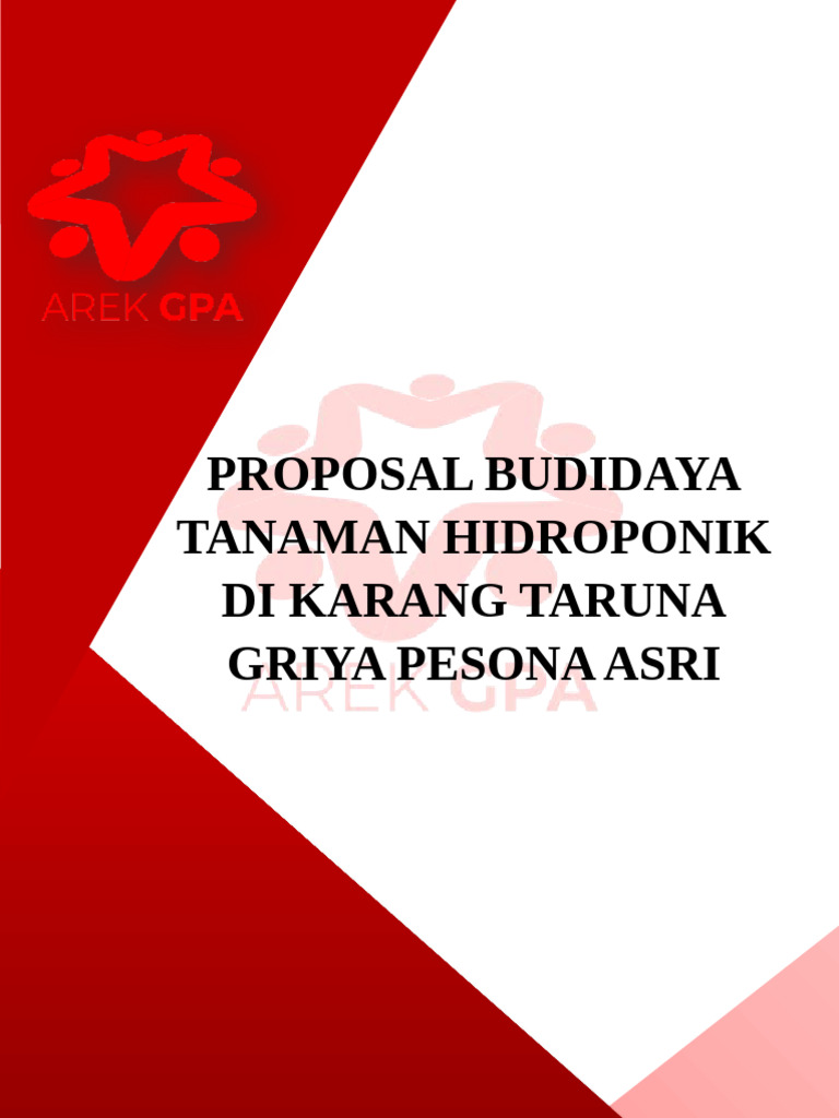 PROPOSAL BUDIDAYA TANAMAN HIDROPONIK AREK GPA | PDF