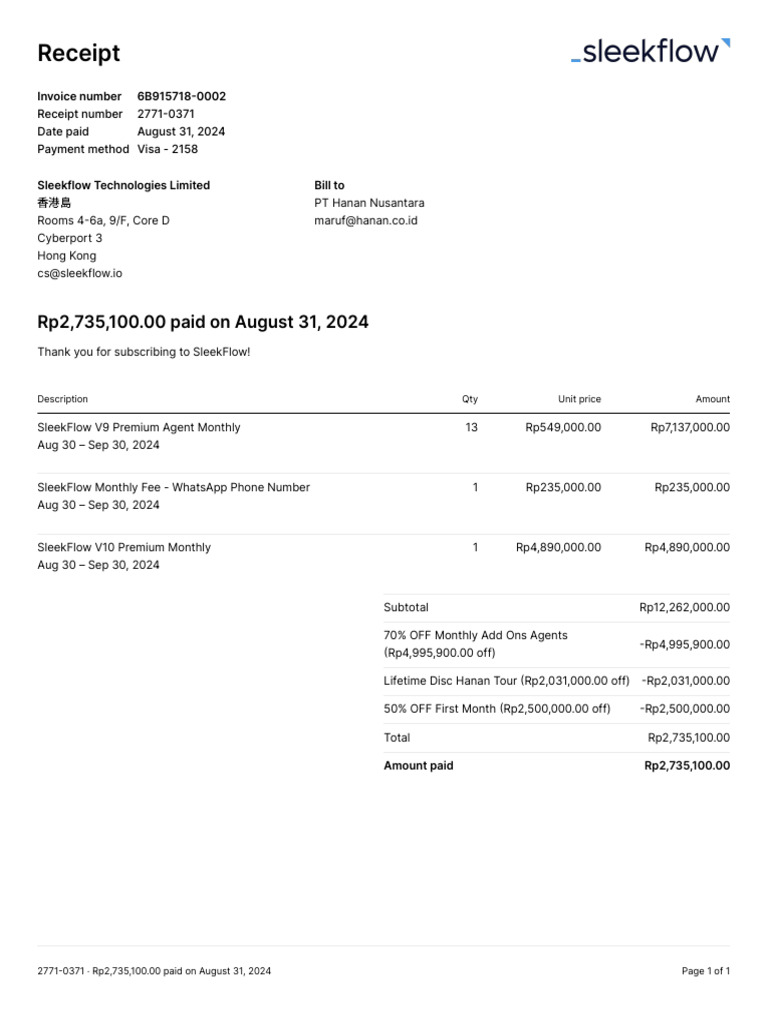 Receipt 2771 0371 | PDF