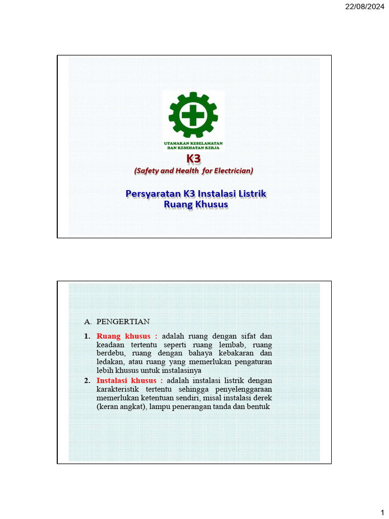 Instalasi Listrik Ruang Khusus 22082024 | PDF