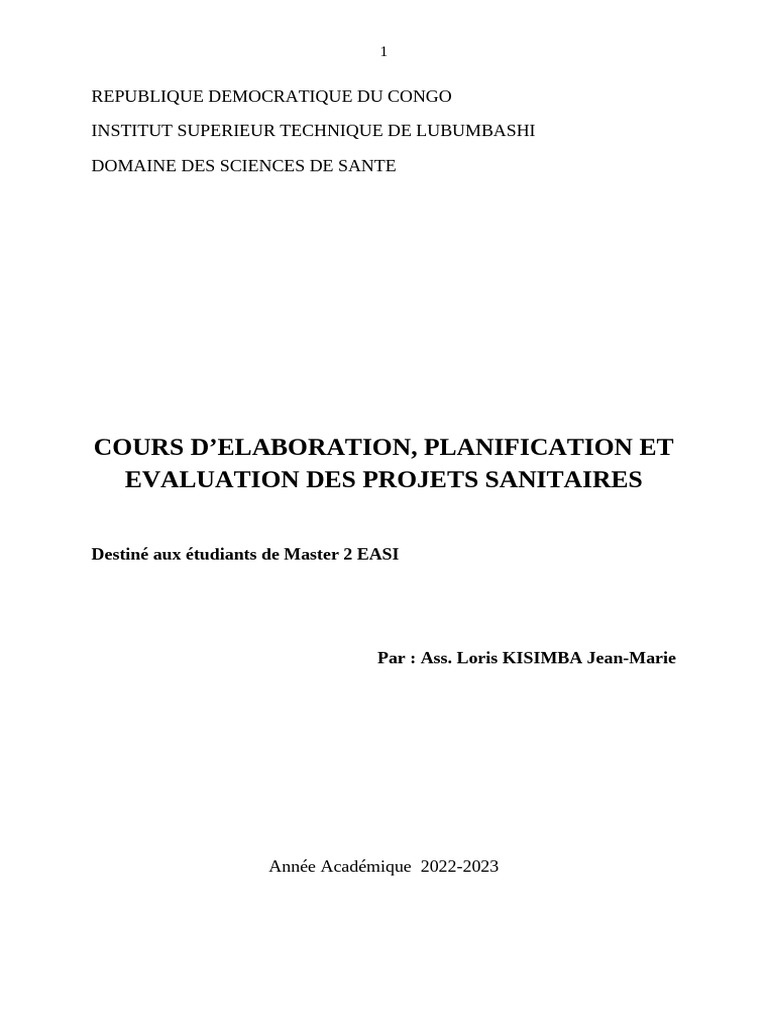 Cours de Planification 2022-2023 | PDF