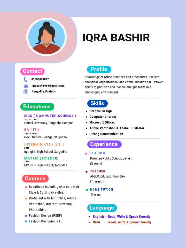 Iqra Bashir CV Final | PDF