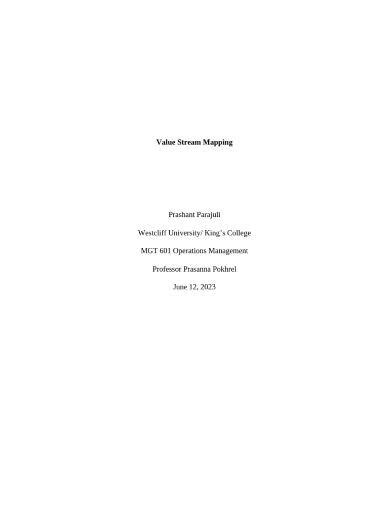 Value Stream Mapping | PDF