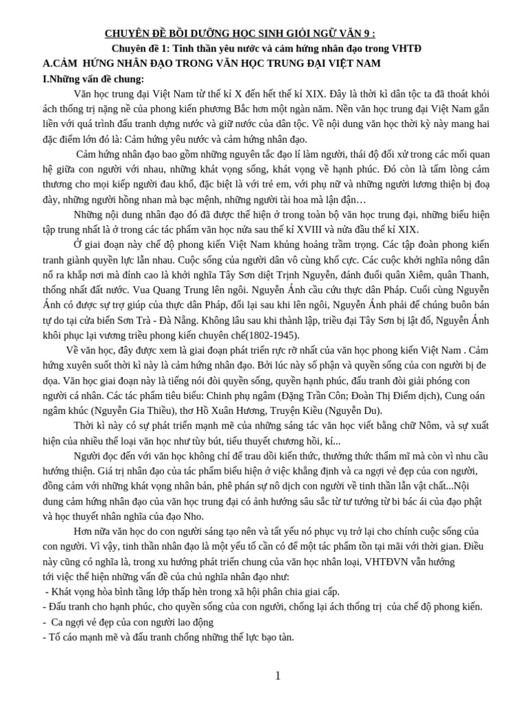 Tai Lieu On Thi HSG Ngu Van 9 | PDF