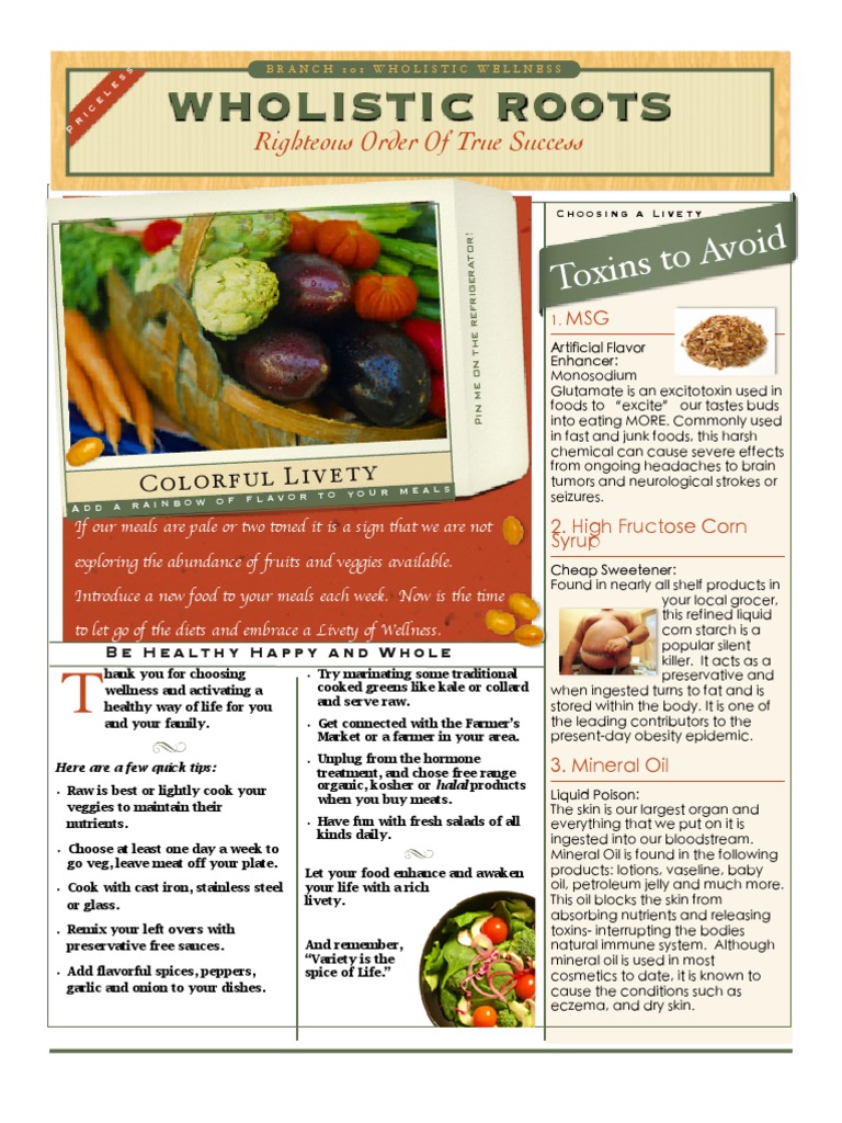 Wholistic ROOTS Newsletter 101 | PDF | Sugar Substitute | Water