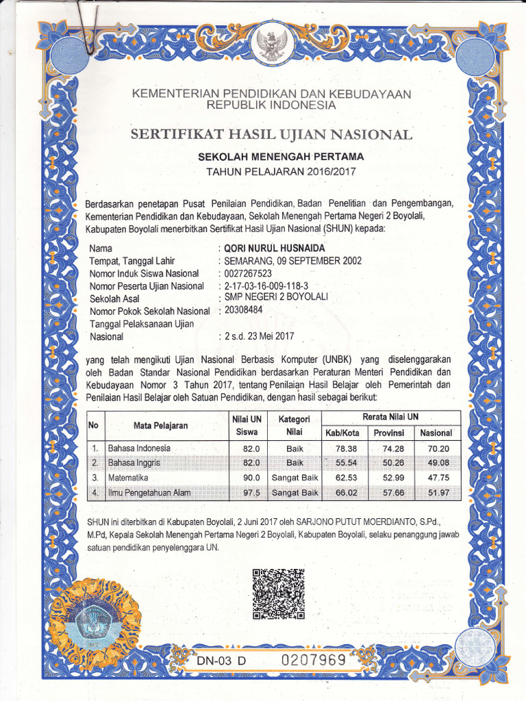 SKHUN SMP Qori | PDF