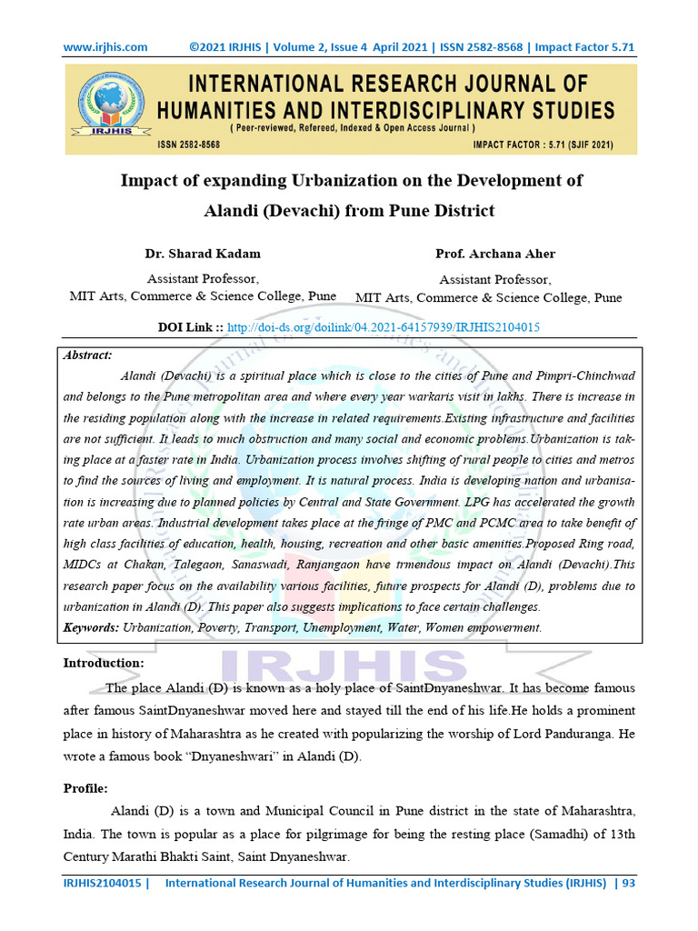Impact of Urbanisation | PDF