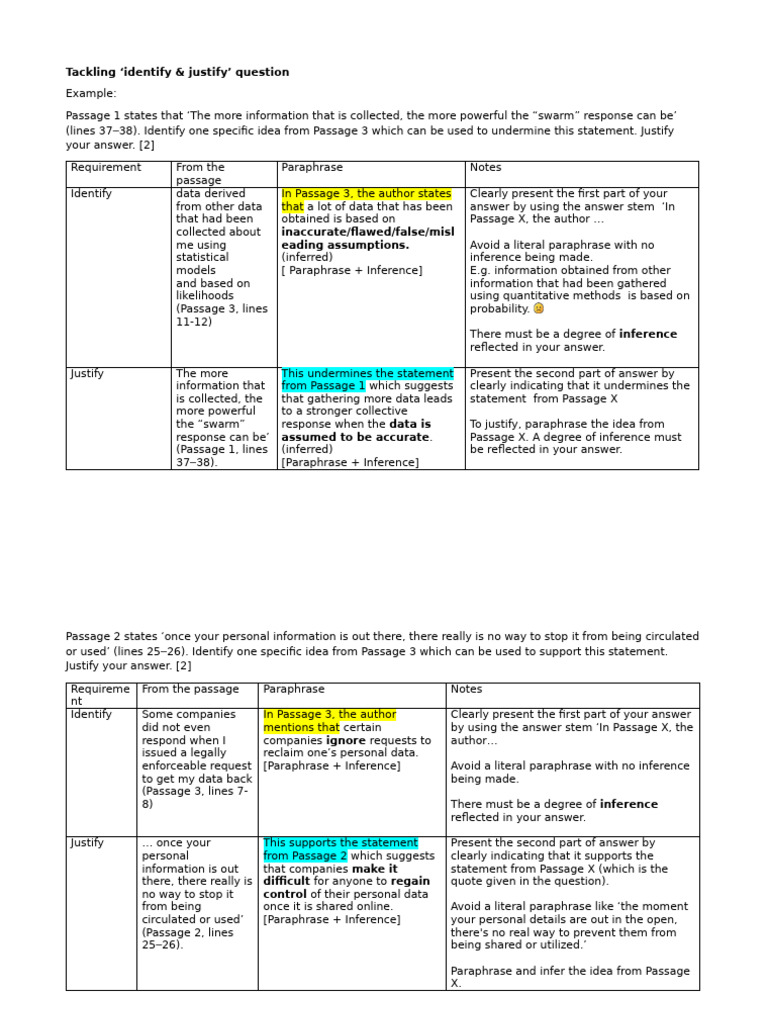 Tackling 'Identify & Ijustify' Questions | PDF | Statistical Inference ...