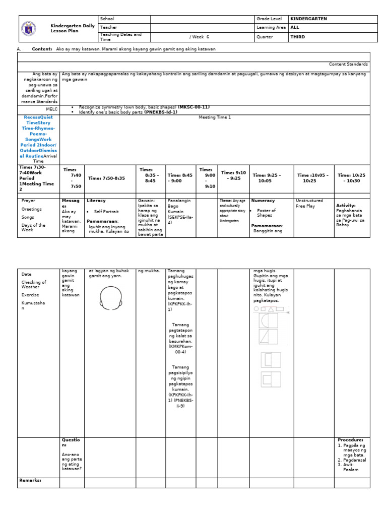 Kinder-New-DLL Week6 - Day2 | PDF