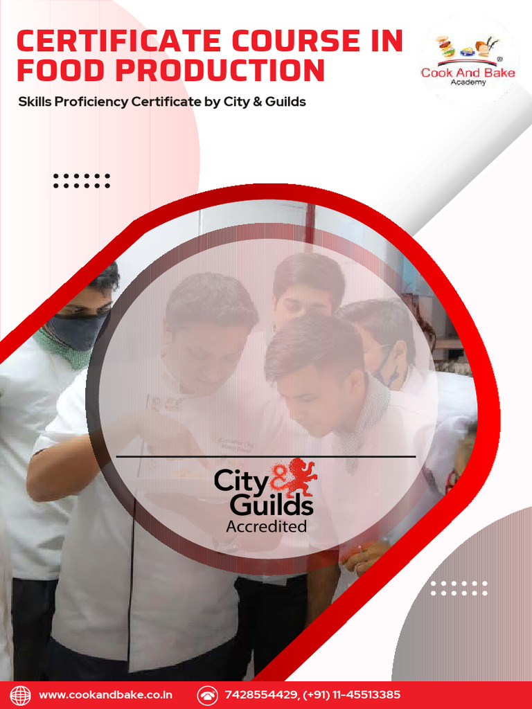 Certificate Course in Food Production | PDF | Baking | Career & Growth