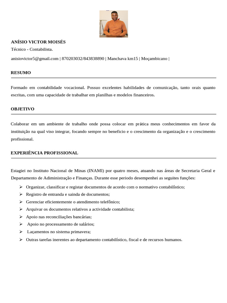 Cv-Tecnico Contabilista | PDF