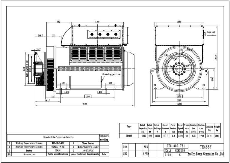TH468F-10KV 0#-18# Dimension | PDF