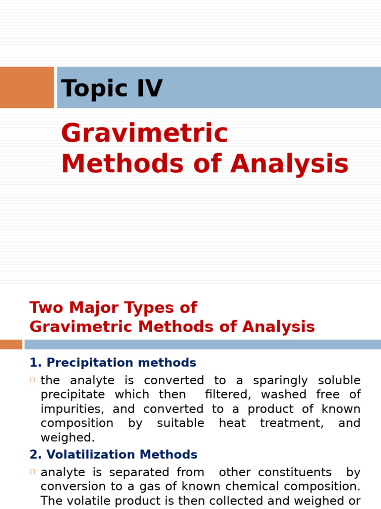 3-Gravimetric Analysis - Bin | PDF