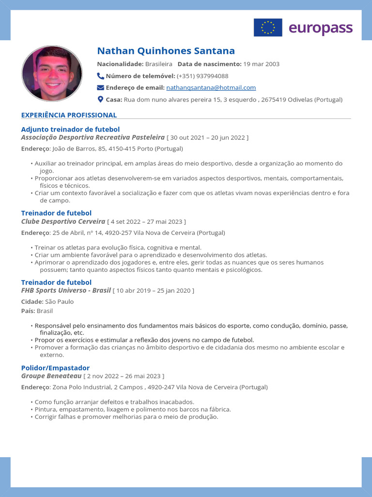 CV - Nathan Quinhones Santana | PDF
