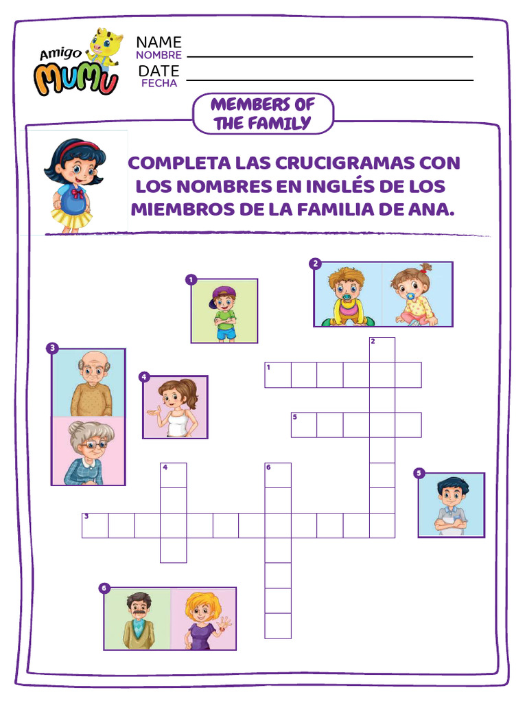 Actividades Miembros de La Familia en Ingles Amigo Mumu 02 | PDF