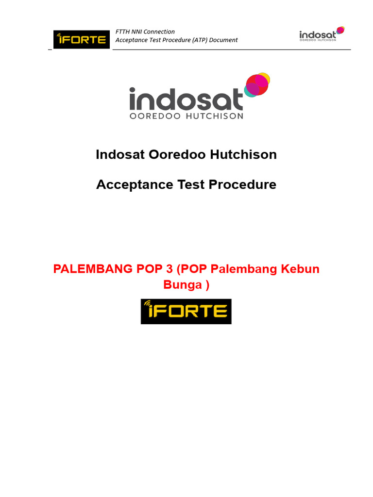 Contoh ATP - FTTH NNI Connection Palembang POP 3 - Approved - 20240715 ...
