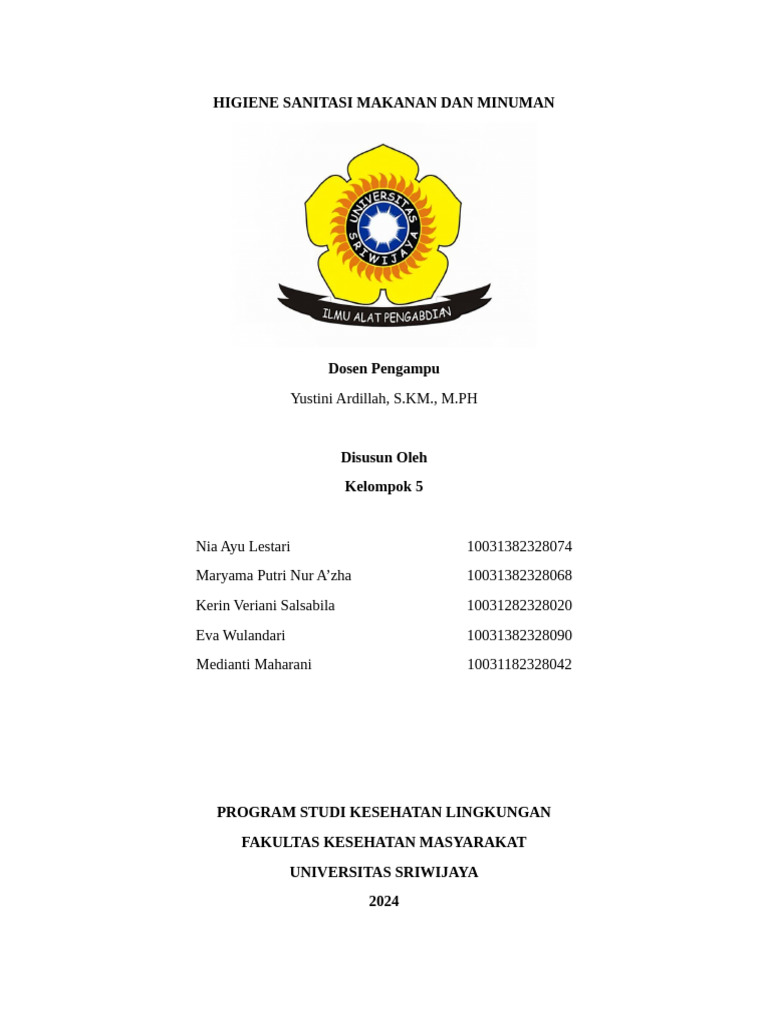 Higiene Sanitasi Makanan Dan Minuman Pdf