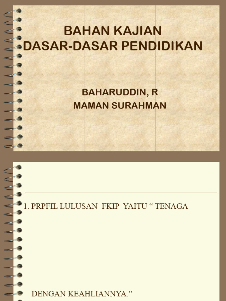 BAHAN KAJIAN DASAR-DASAR PEND | PDF
