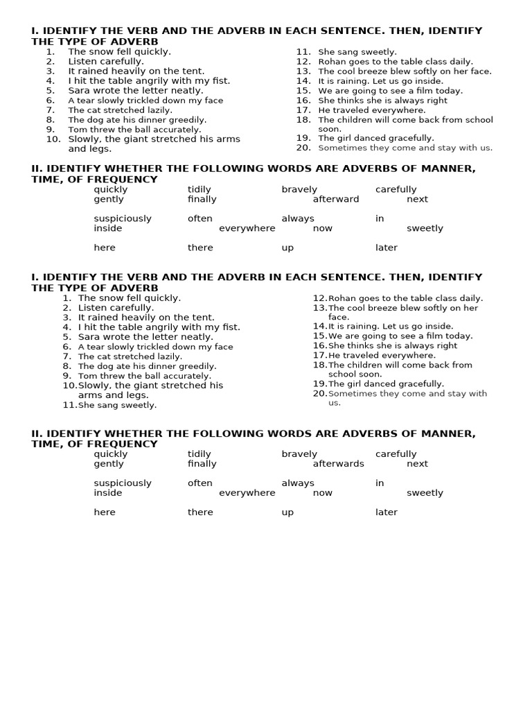 ADVERBS-WORKSHEETS - For Merge | PDF | Adverb | Art