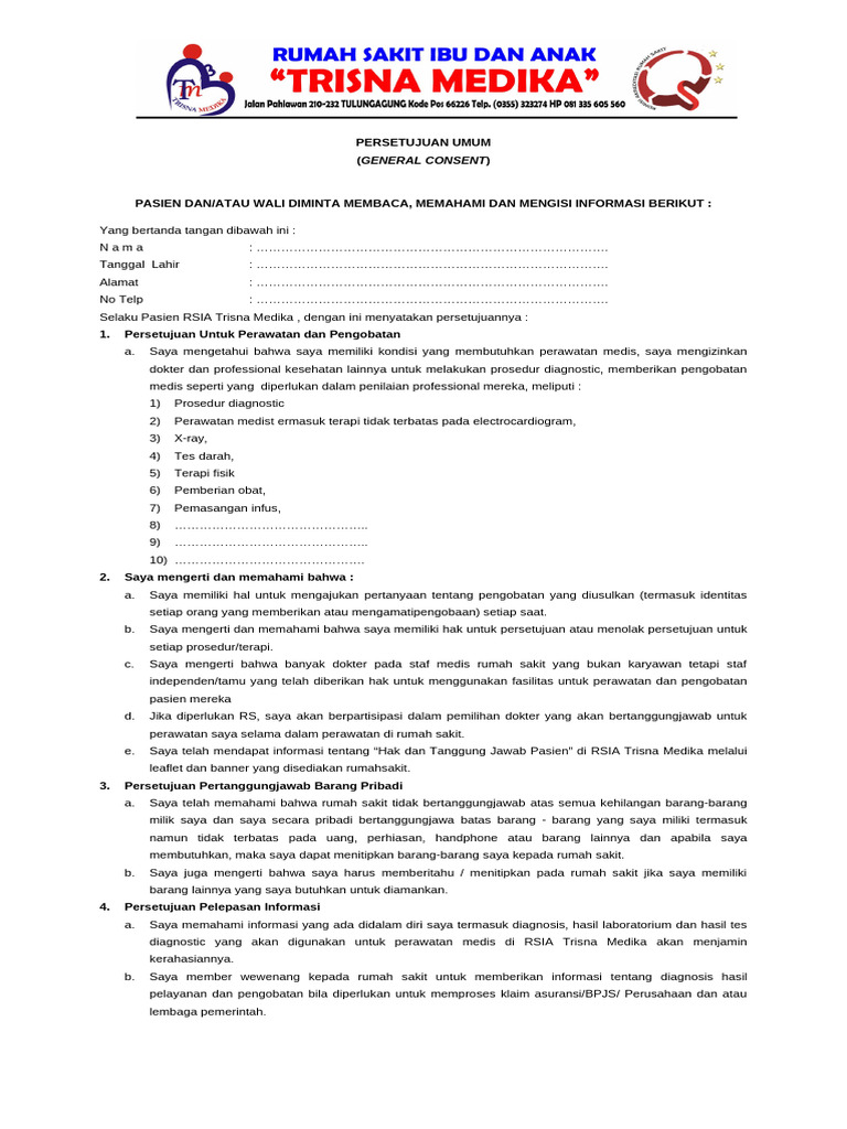 AP.6.1. Formulir General Consent | PDF