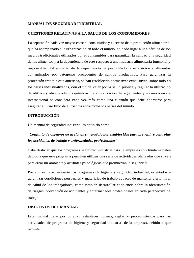 Manual de Seguridad Industrial | PDF | Seguridad y salud ocupacional | Valores