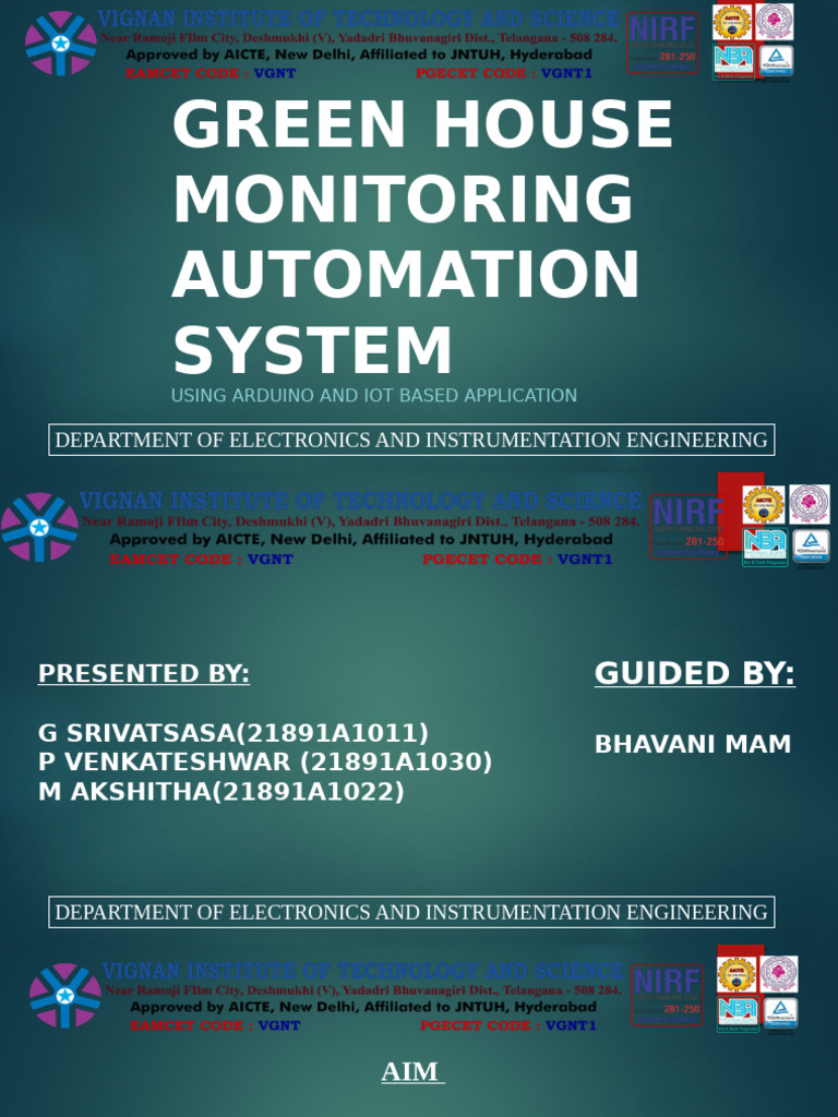 Green House Monitoring Automation System: Department of Electronics and ...
