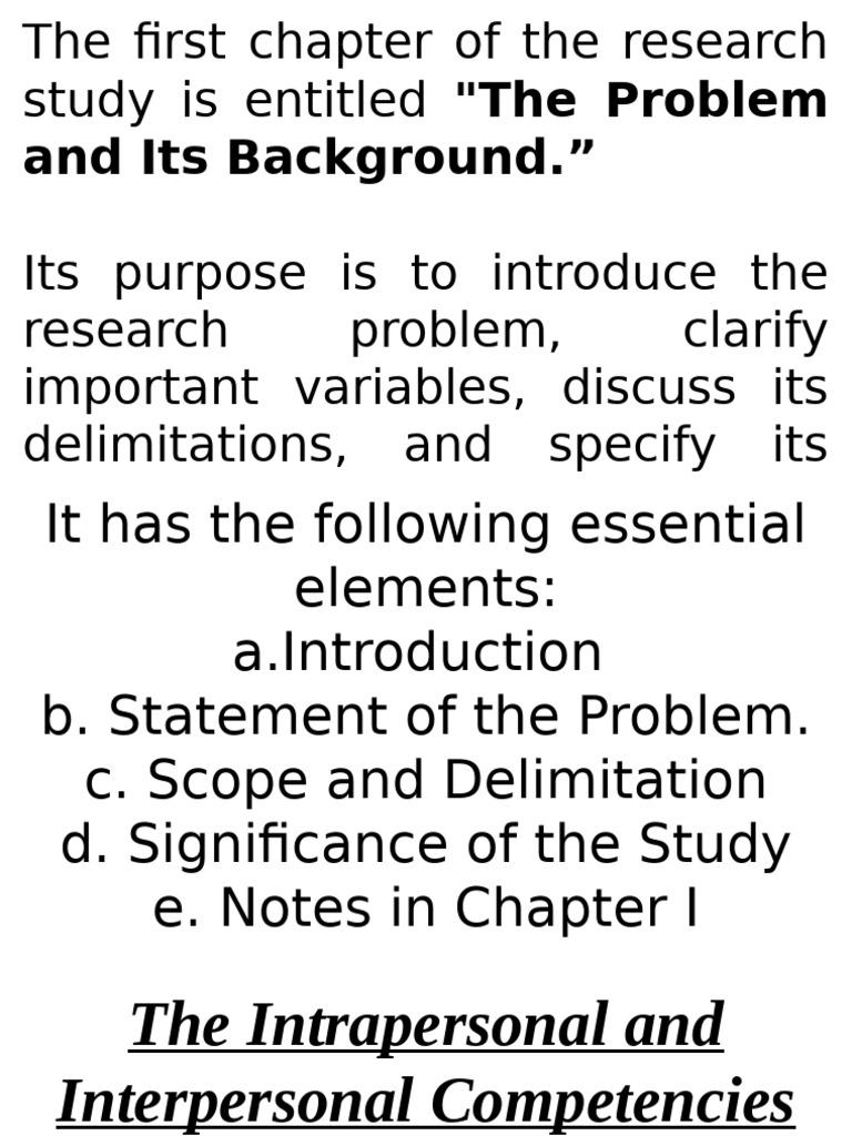 Chapter 1 Background of The Study | PDF